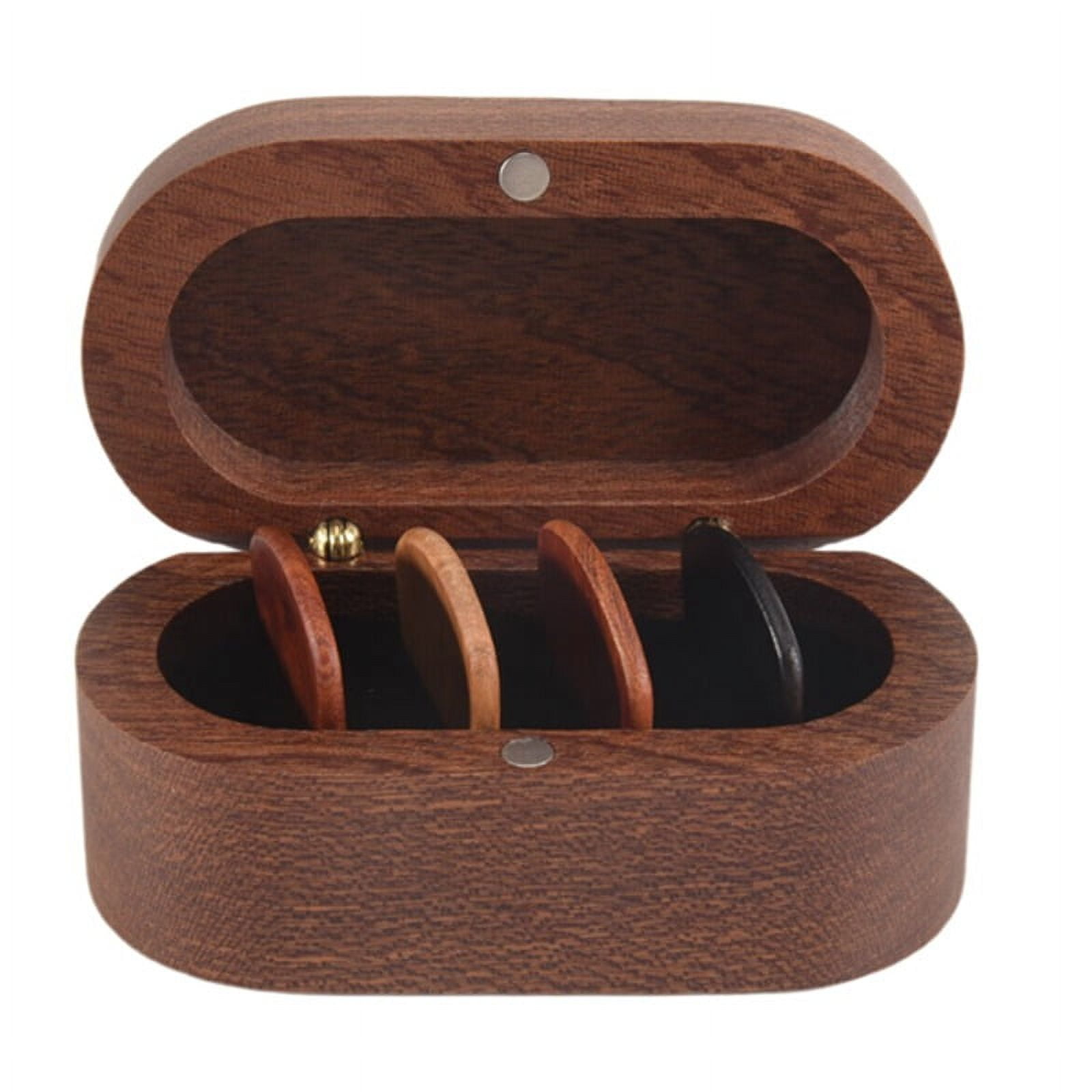 Guitar Pick Holder Set with 4 Wooden Pick,Natural Keepsake Wood Guitar ...