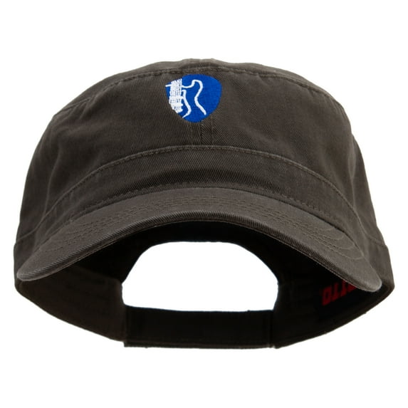 Guitar Pick Logo Embroidered Garment Washed Adjustable Army Cap - Dk ...