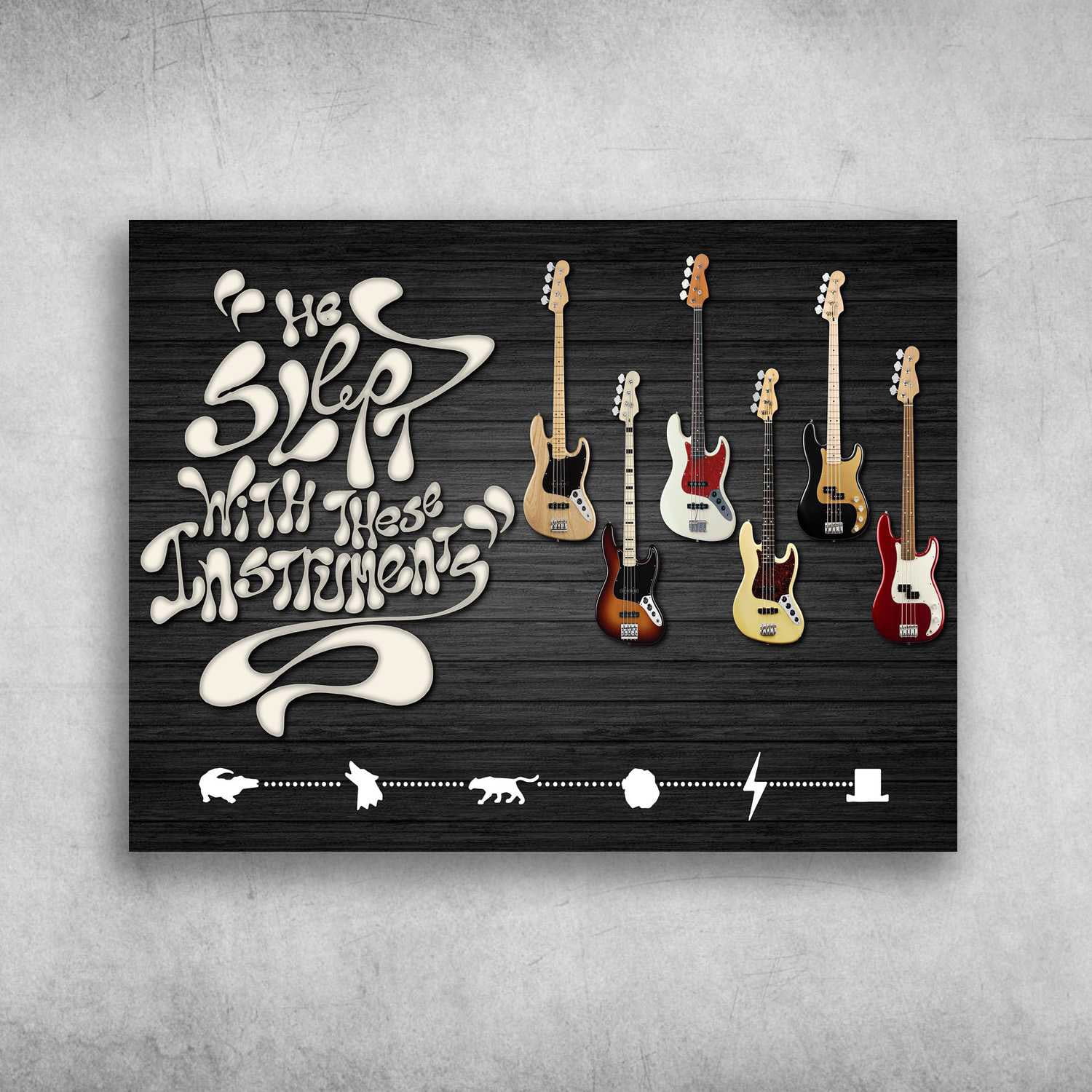 Guitar Poster, Electric Guitar - He Sleep With Their Instrument 16 x 24 ...