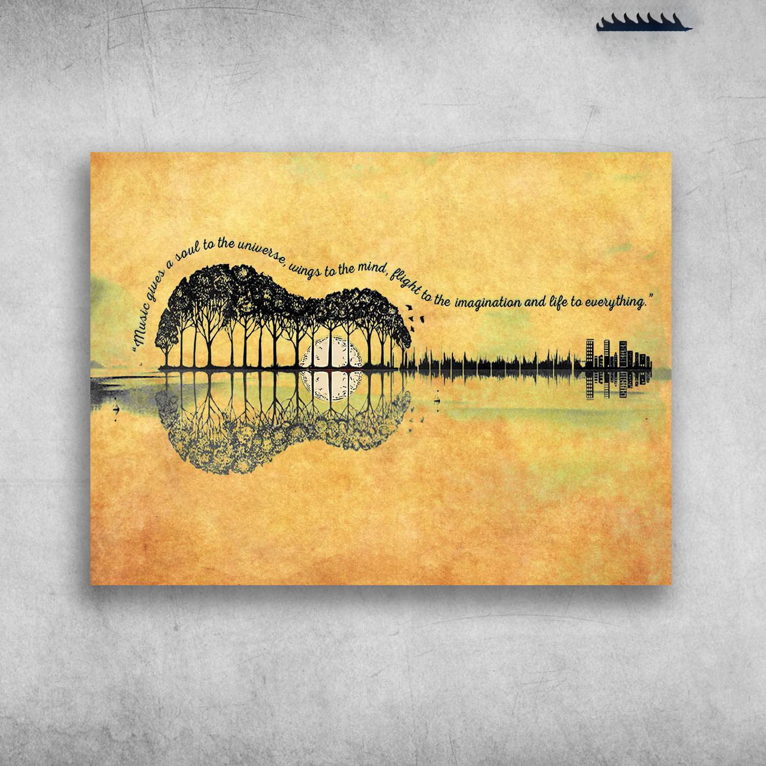 Guitar Poster, Music Lover - Music Gives A Soul To The Universe, Wings ...