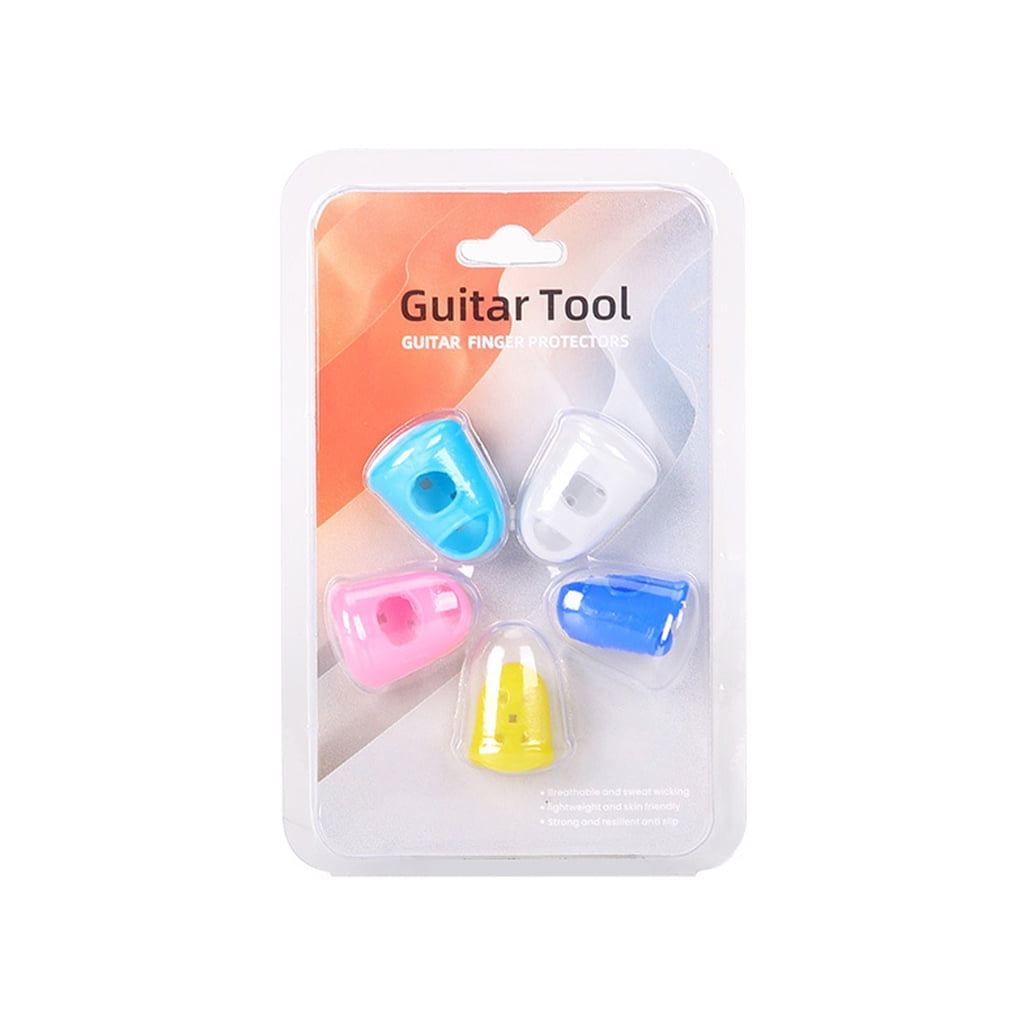 Guitar Practice Finger Protectors Soft Elastic Silicone Guards For New ...