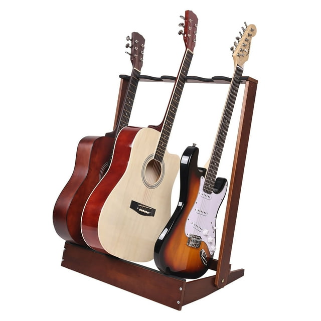 Guitar Rack for Multiple Guitars, Hardwood Guitar Stand Folding Guitar ...