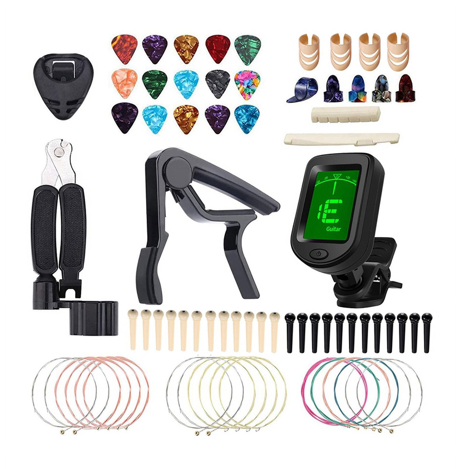 Guitar Repair and Care Tool Set String Changing Tool Tuner Capo Three ...