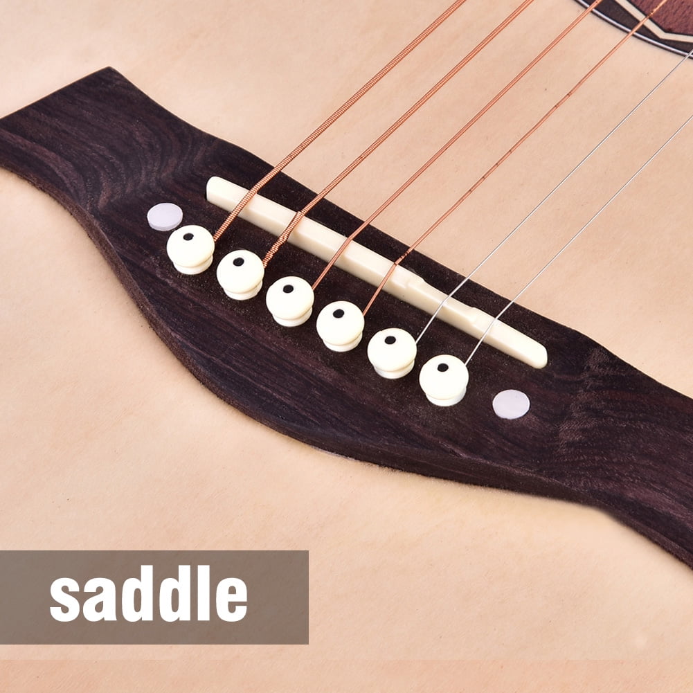 Guitar Saddle and Nut Set Metal Pin Remover with 12 Bridge Pins Guitar Repair Parts - Walmart.com