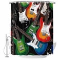 Guitar Shower Curtain Set - Standard 72" x 72" Washable Bathtub Curtain ...