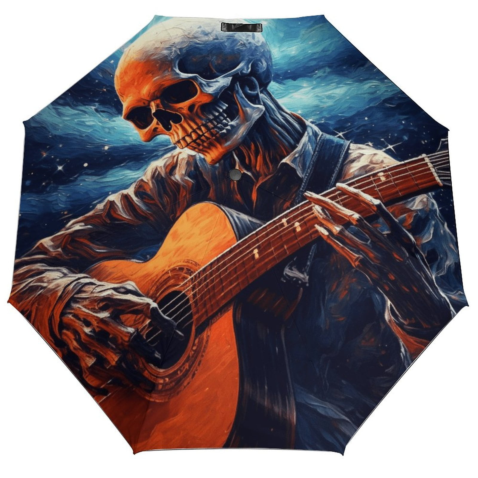 Guitar Skeleton Rock Automatic Sunny Umbrella, Sun Protection Shade ...
