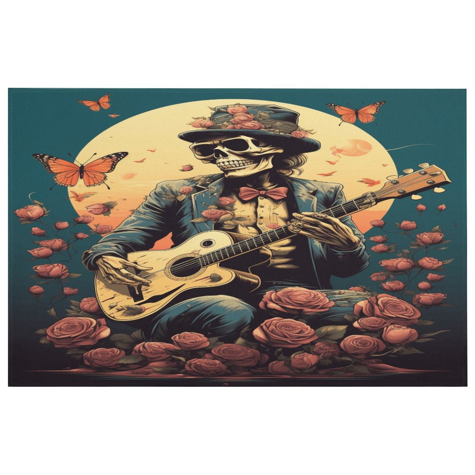 Guitar Skeleton Rock Rug - for Living Room, Bedroom, And Dining Room ...