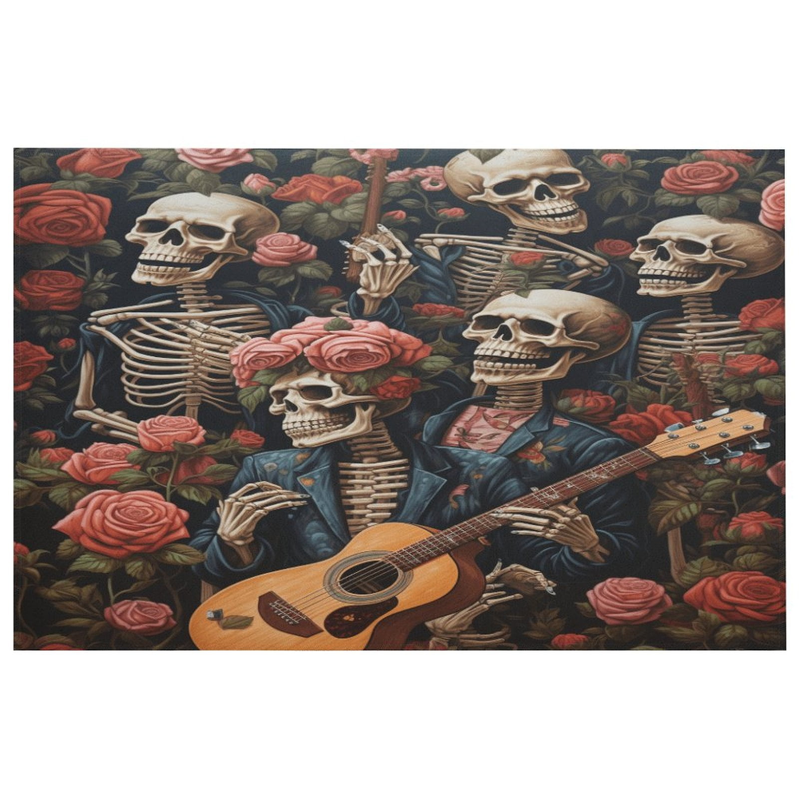 Guitar Skeleton Rock Rug - for Living Room, Bedroom, And Dining Room ...
