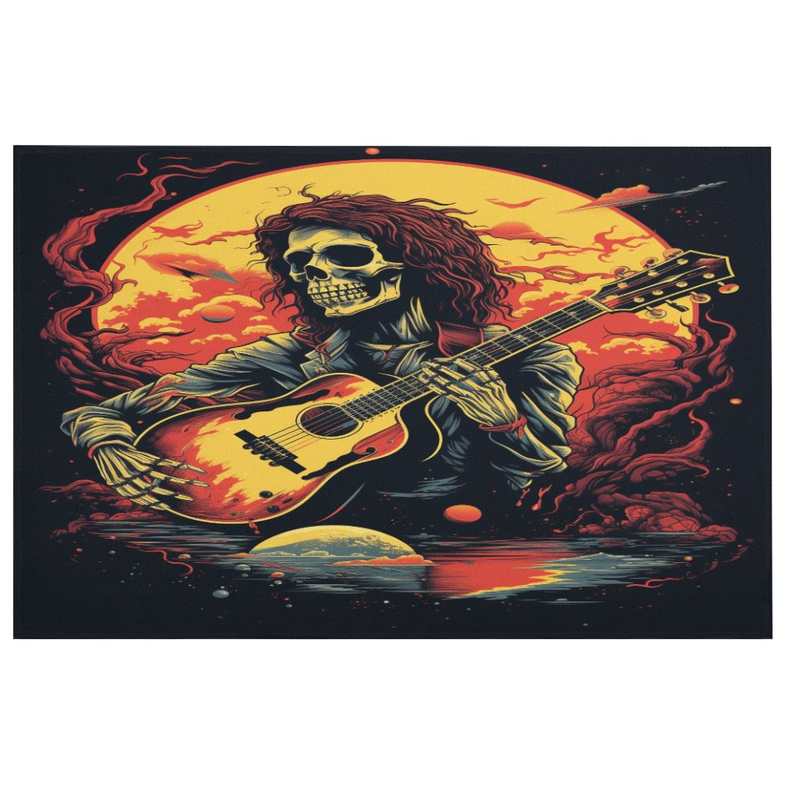 Guitar Skeleton Rock Rug - for Living Room, Bedroom, And Dining Room ...