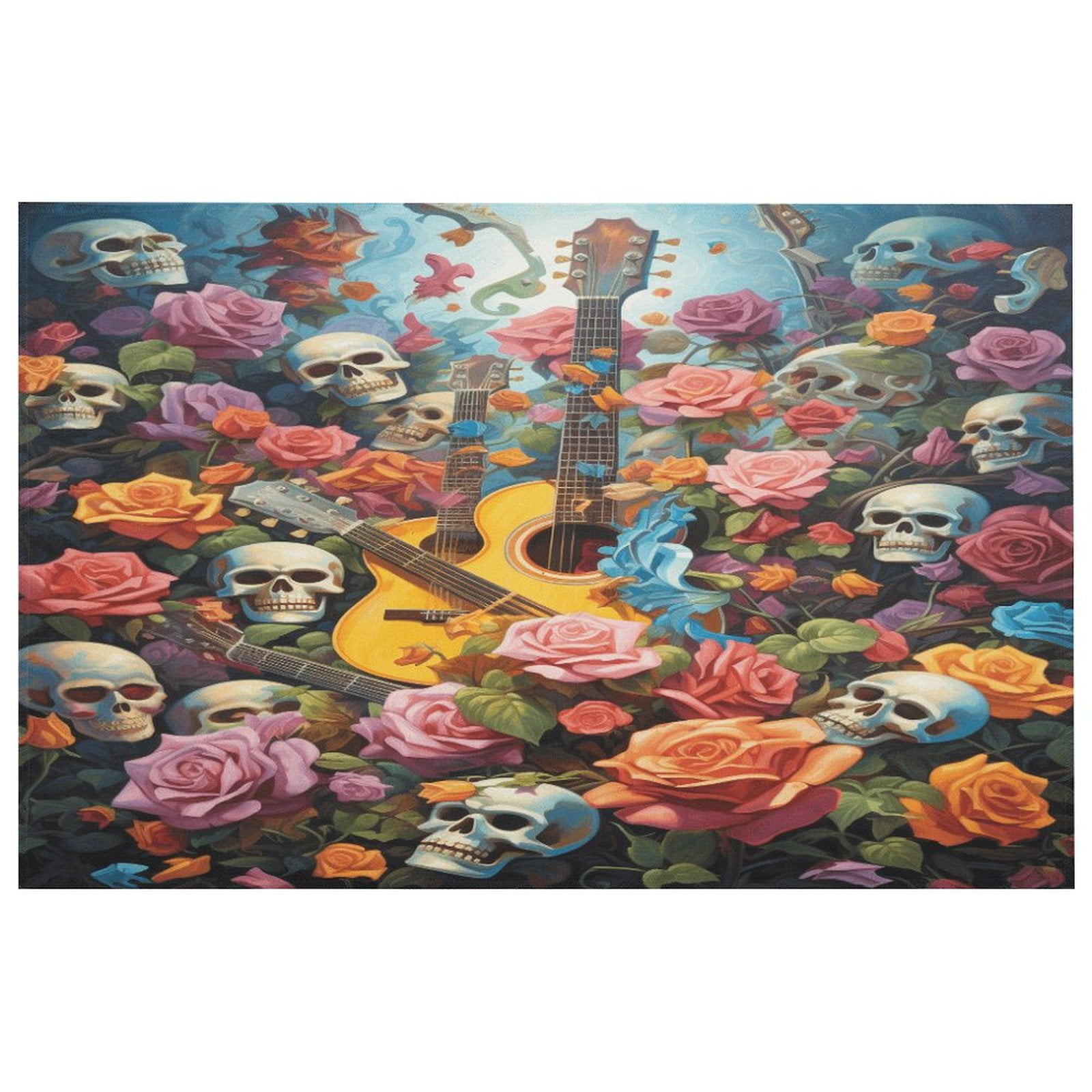 Guitar Skeleton Rock Rug - for Living Room, Bedroom, And Dining Room ...