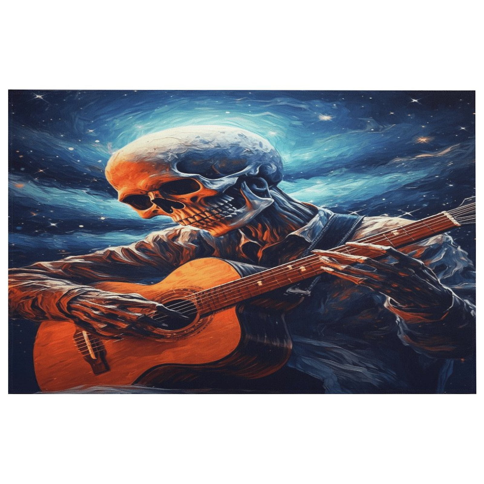Guitar Skeleton Rock Washable Indoor Doormat, Quick Absorbent Entrance ...