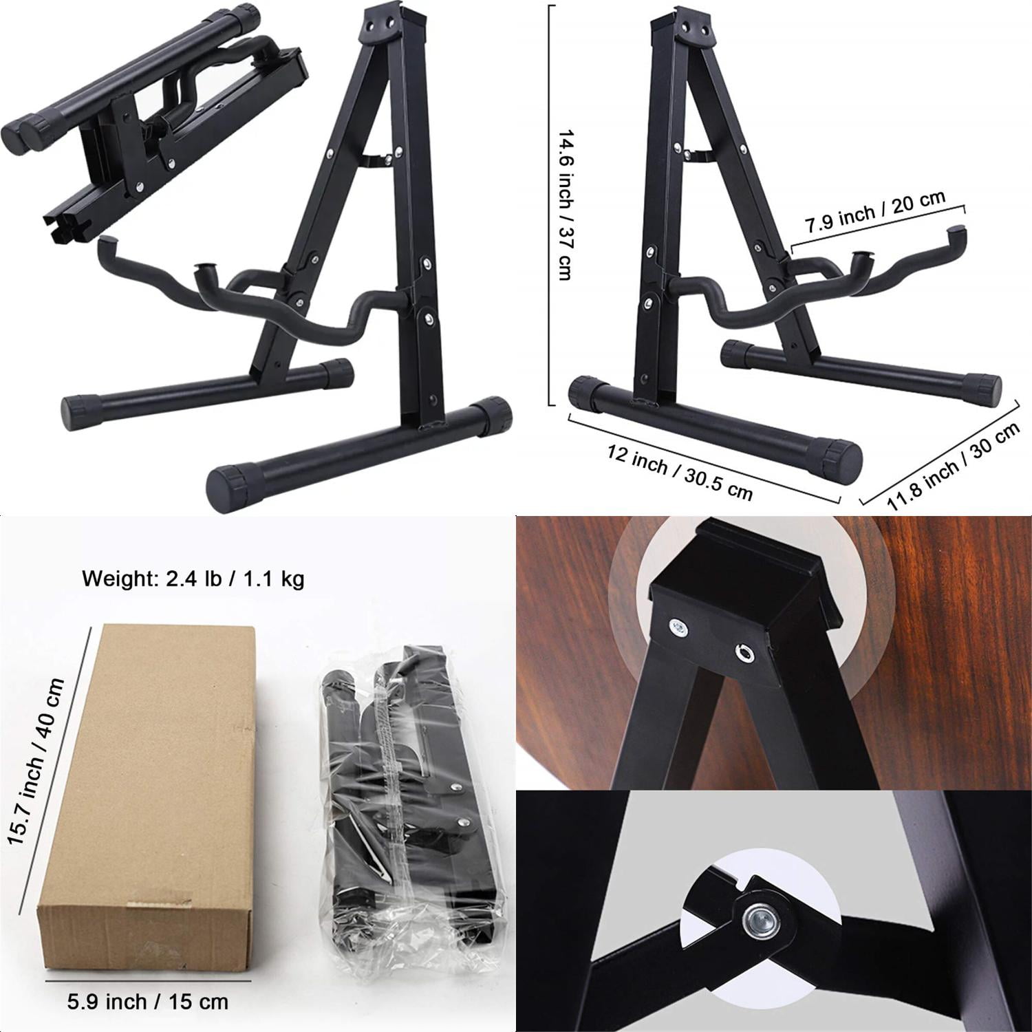Guitar Stand Folding A Frame Floor Metal Acoustic Classical Bass ...