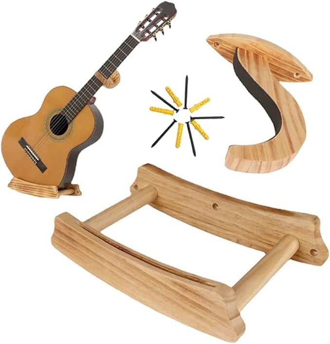 Guitar Stand Wooden Horizontal Guitar Hanger,Acoustic Guitar Wall Mount ...