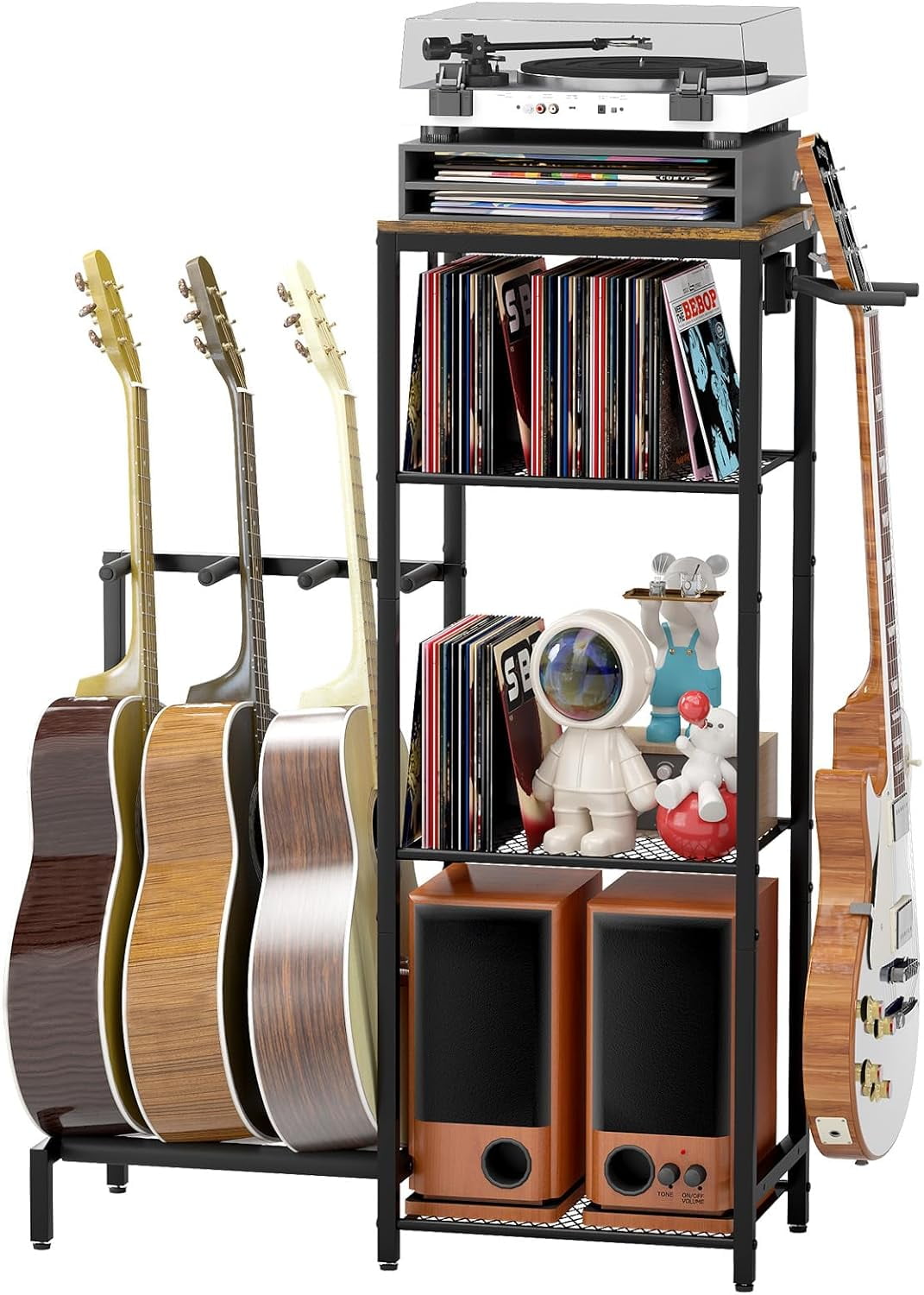 Guitar Stands Floor with 4 Guitar Holders, 4-Tier Guitar Stand Multiple ...