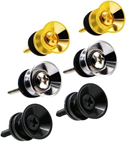 Guitar Strap Locks Buttons Metal End Pins with Mounting Screws for ...