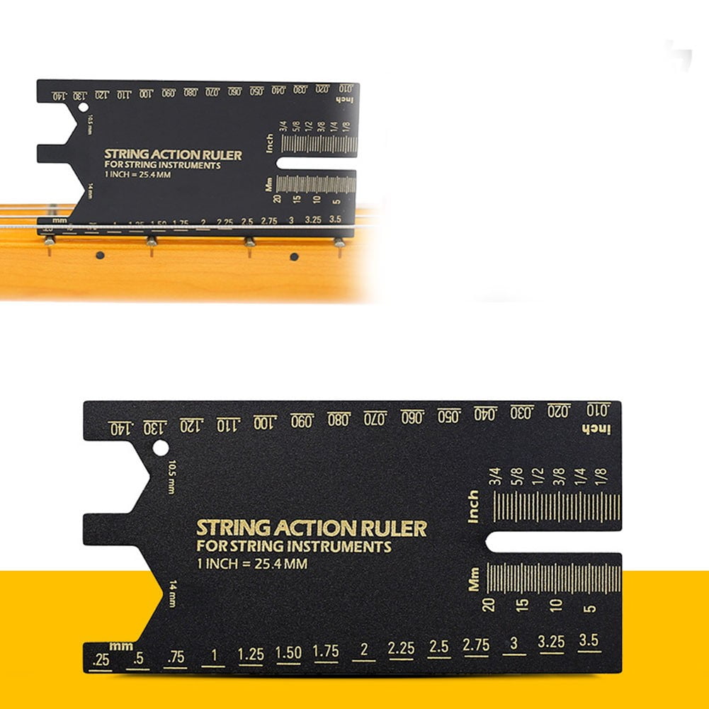 Guitar String Action Gauge Measuring Ruler For Electric Bass Acoustic Guitar - Walmart.com