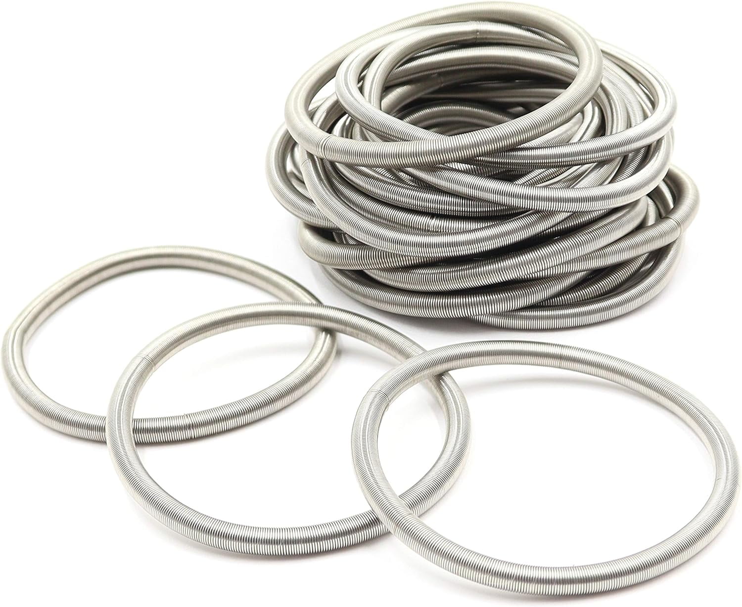 Frogsac 24 Pcs Stainless Steel Musical Guitar String Coil Bracelet for ...