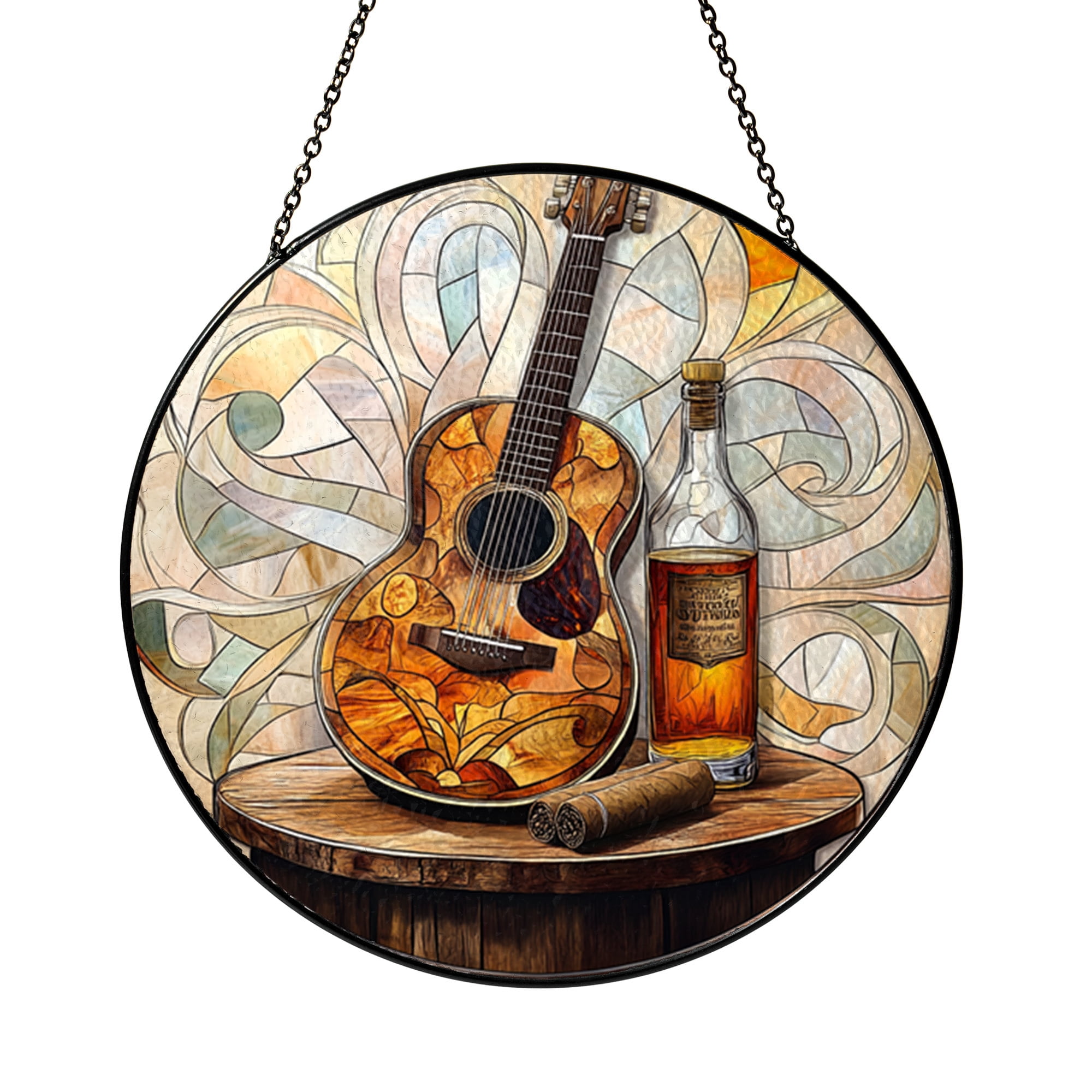 Guitar Themed Stained Glass Suncatcher – Decorative Window Accent ...