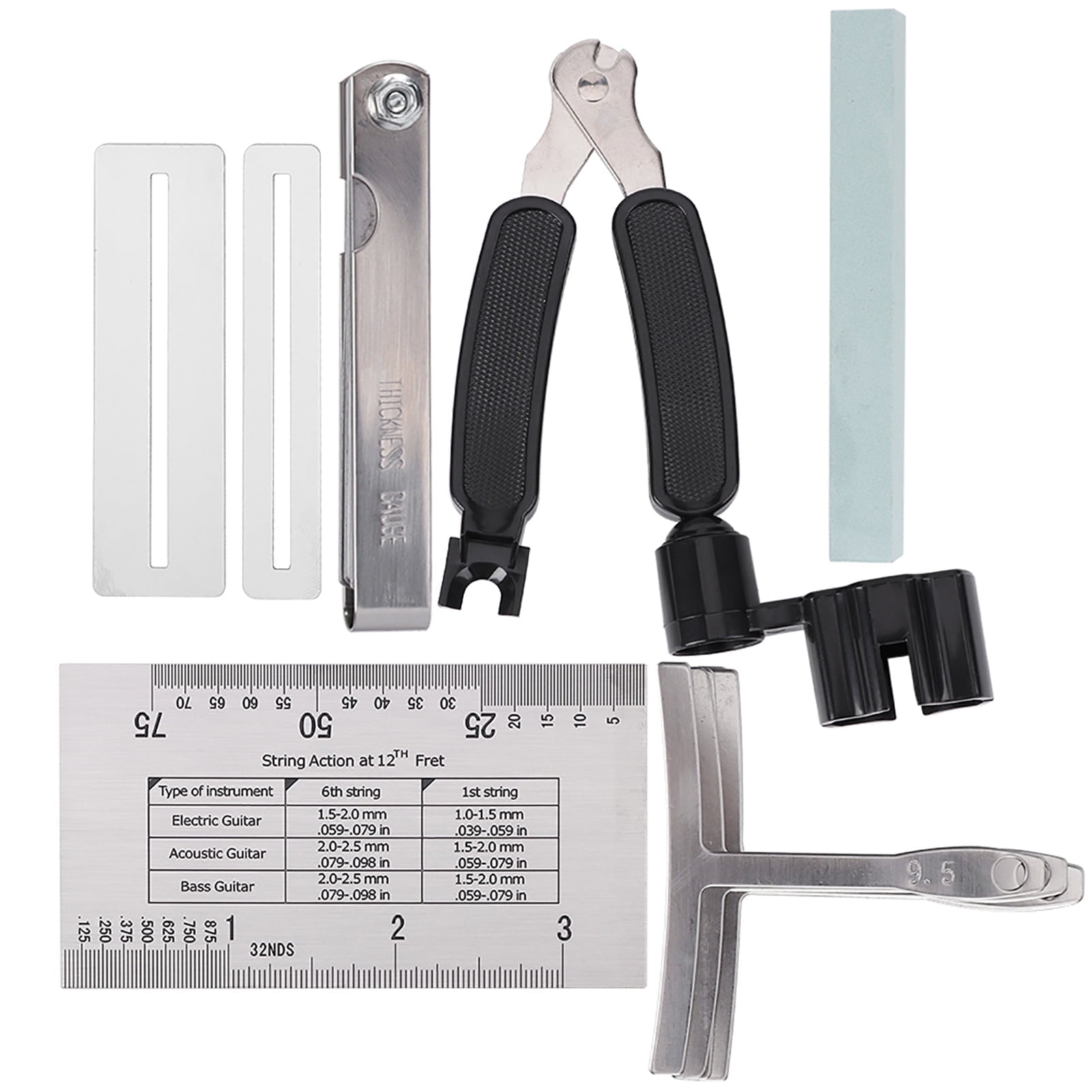 Guitar Tool Set Including Sander Radius Gauge, String Action Ruler ...