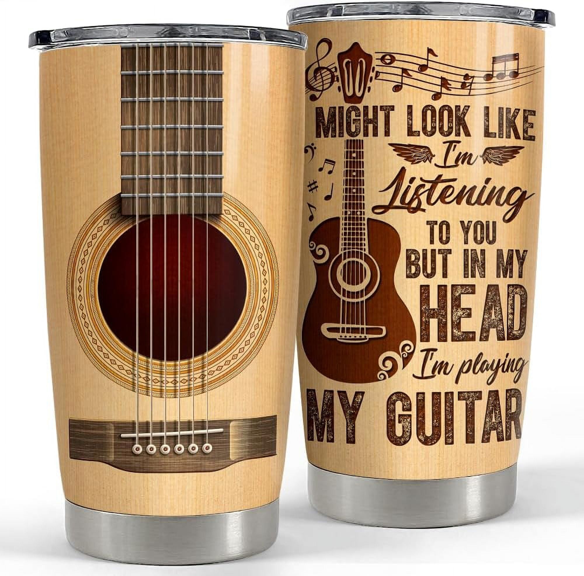 Guitar Tumbler Cup 20oz Guitarist Stainless Steel Insulated Tumblers ...