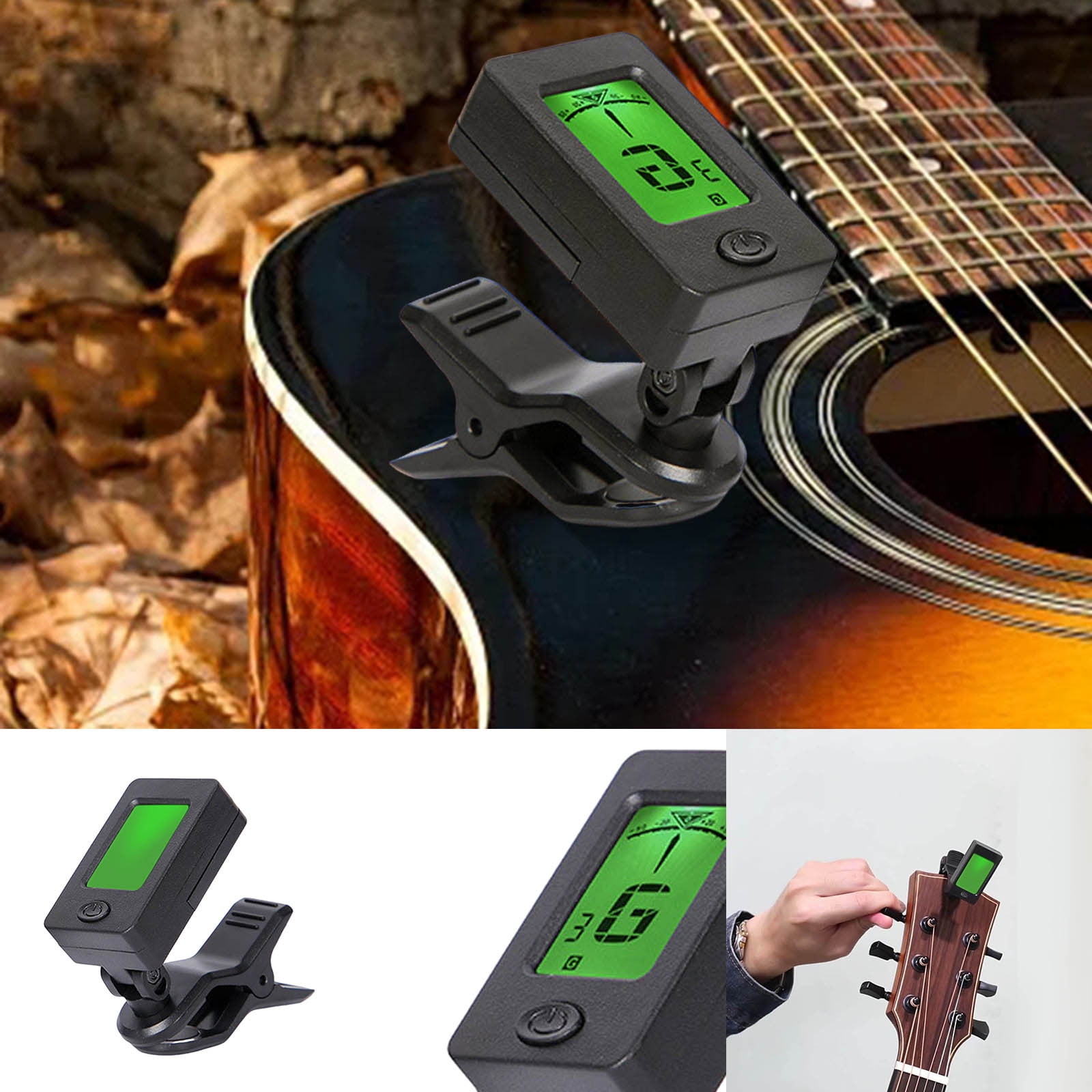 Guitar Tuner Clip On Tuner Digital Electronic Tuner Acoustic With LCD ...