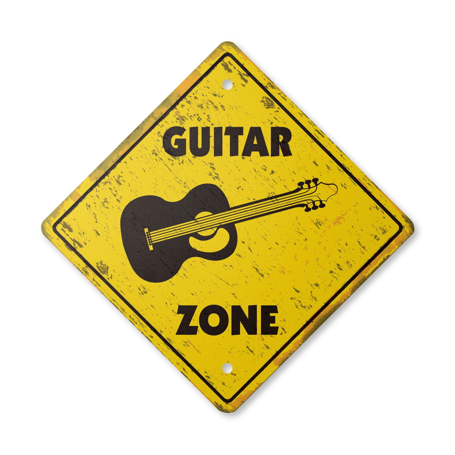Guitar Vintage Crossing Sign Zone Xing | Indoor/Outdoor Plastic | 14 ...