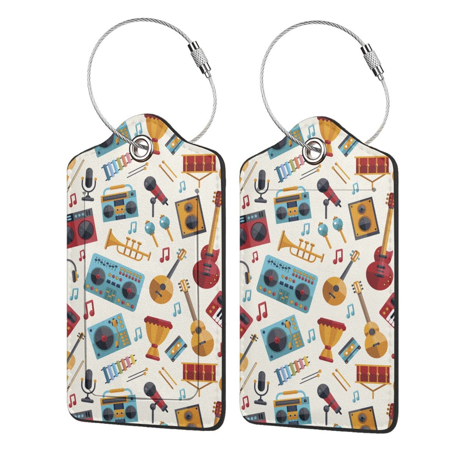 Guitar Violin Musical Instrument Pattern Luggage Tags for Suitcase Tags ...