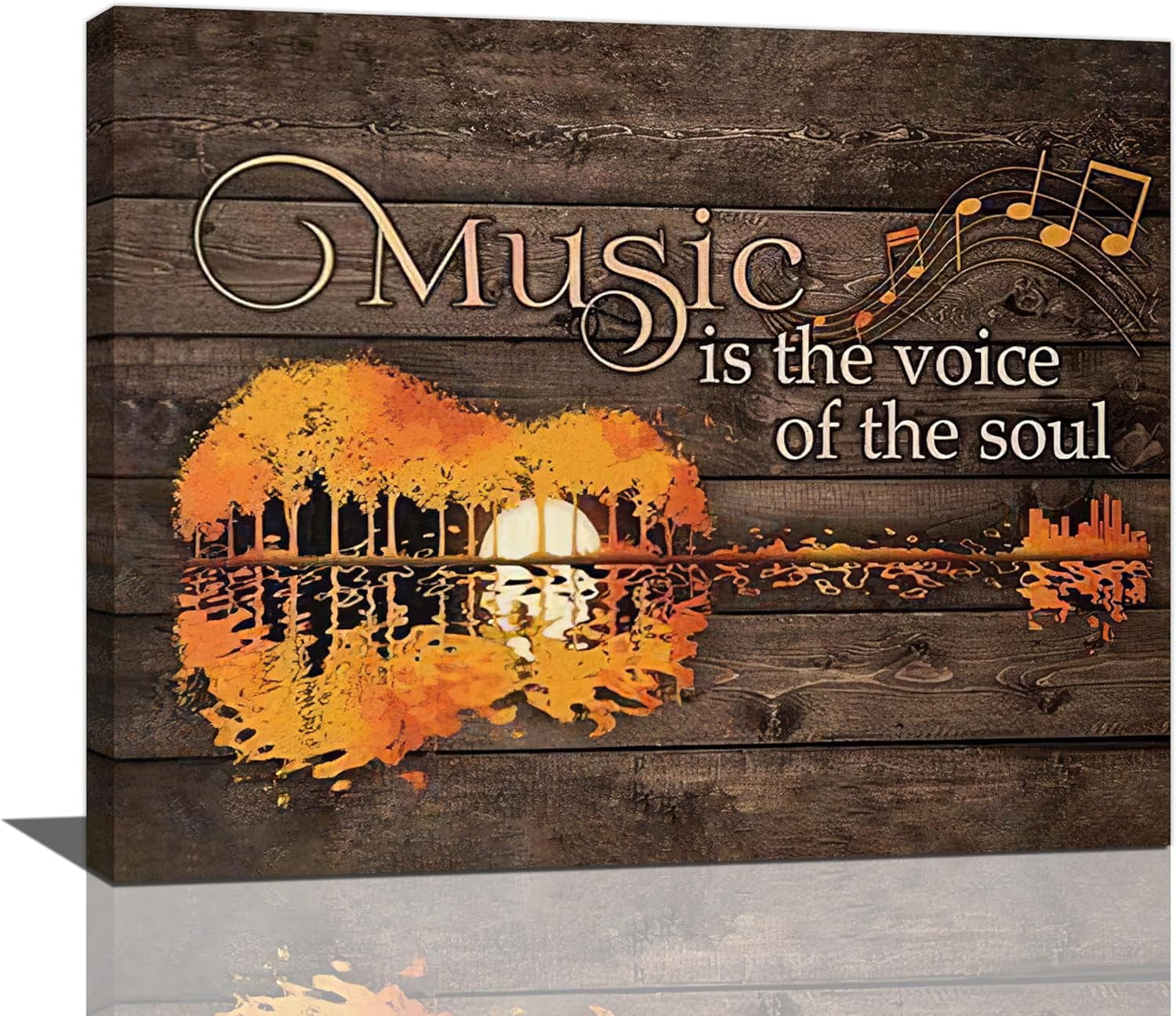 Guitar Wall Art Rustic Vintage Music Instruments Pictures Wall Decor ...