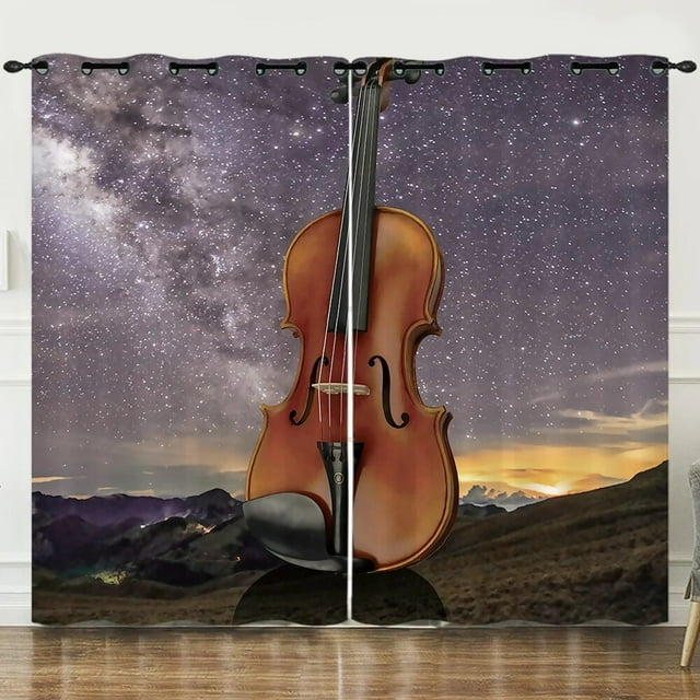 Guitar Window Drapes Rock Music Themed Curtains for Bedroom Living Room ...