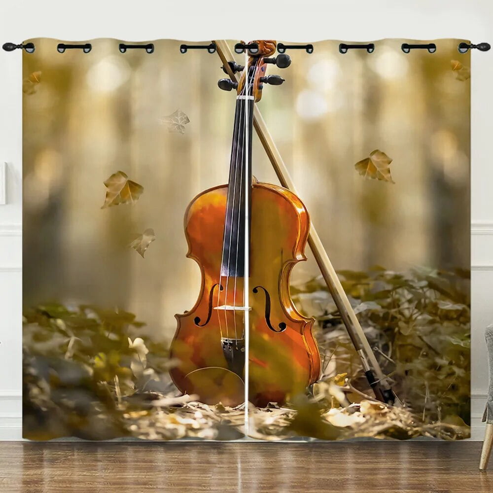 Guitar Window Drapes Rock Music Themed Curtains for Bedroom Living Room ...