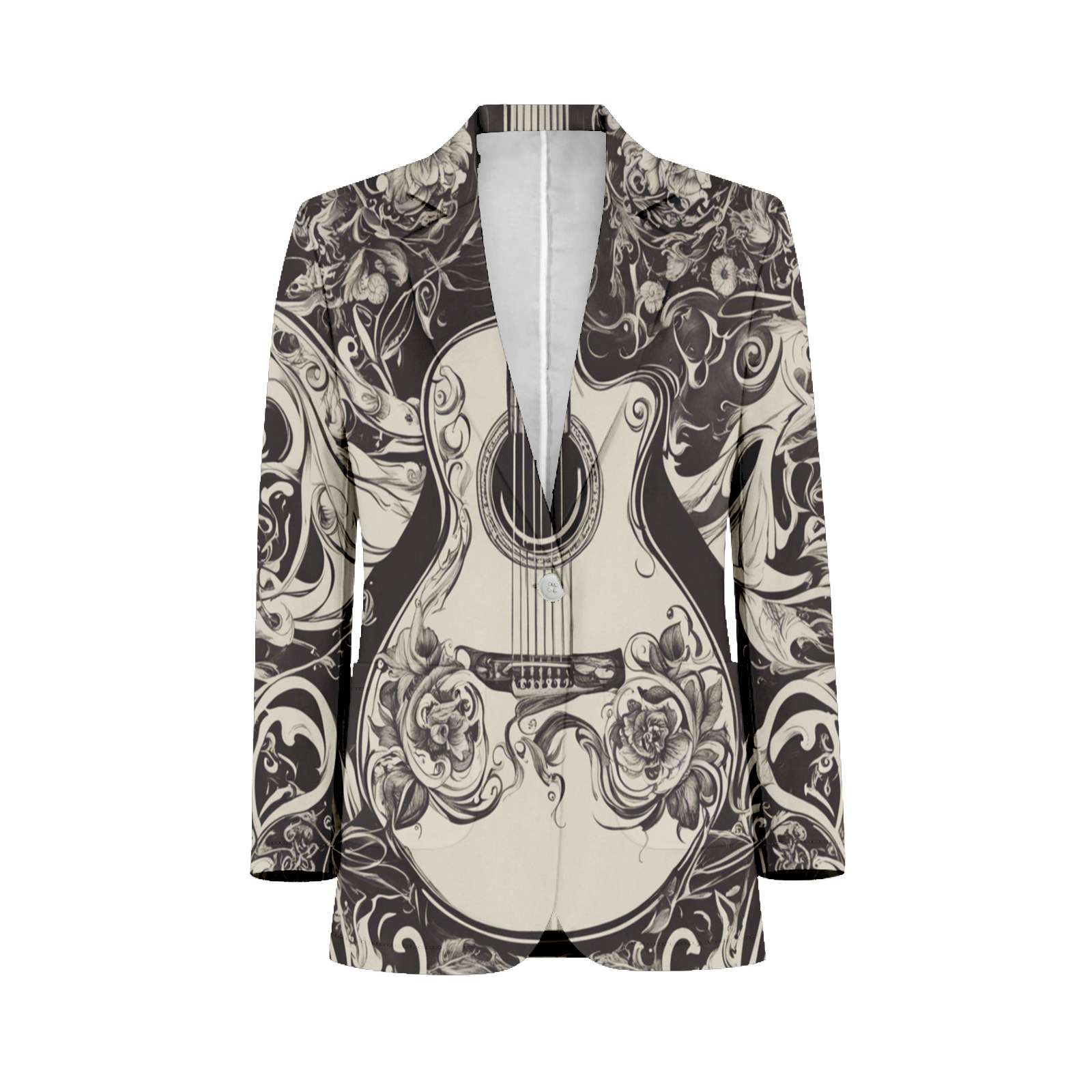Guitar Wings Melody Of Music Mens Suits Shawl Collar Slim Fit Suit Mens ...