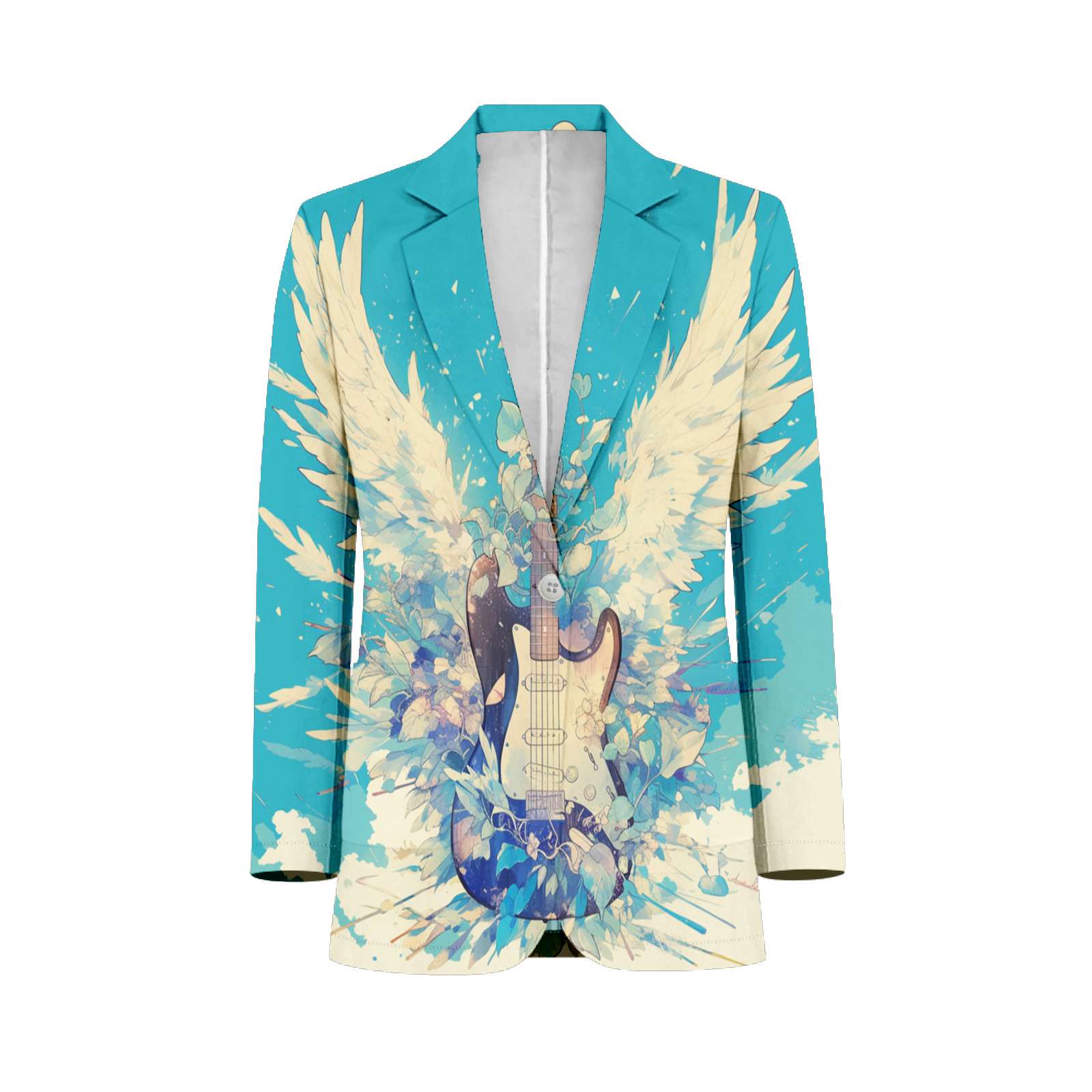 Guitar Wings Melody Of Music Mens Suits Shawl Collar Slim Fit Suit Mens ...