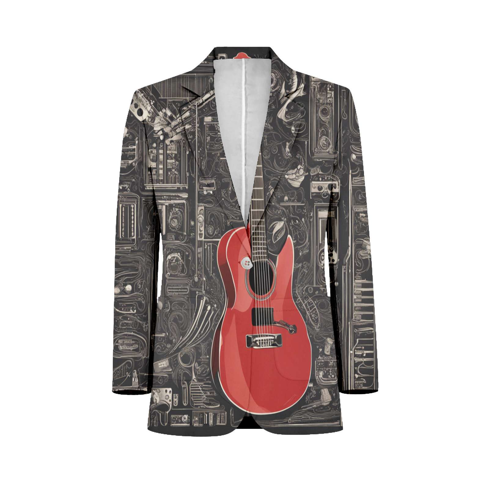 Guitar Wings Melody Of Music Mens Suits Shawl Collar Slim Fit Suit Mens ...