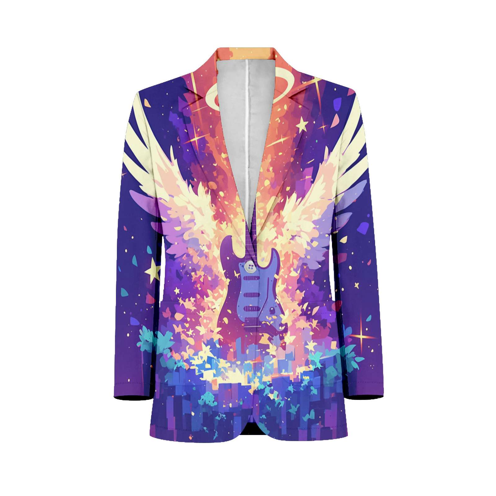 Guitar Wings Melody Of Music Mens Suits Shawl Collar Slim Fit Suit Mens ...