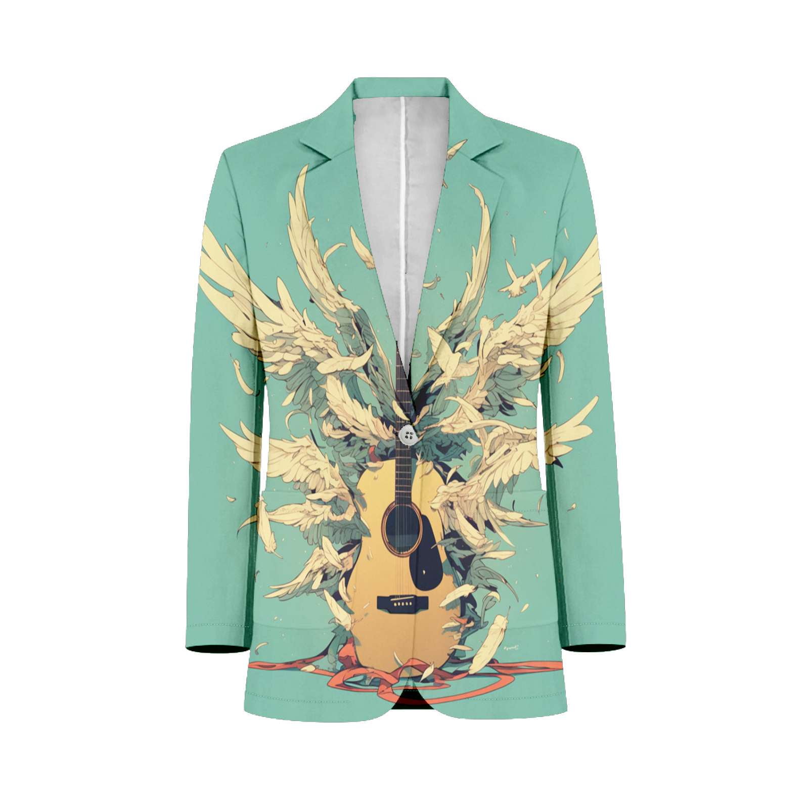 Guitar Wings Melody Of Music Mens Suits Shawl Collar Slim Fit Suit Mens ...