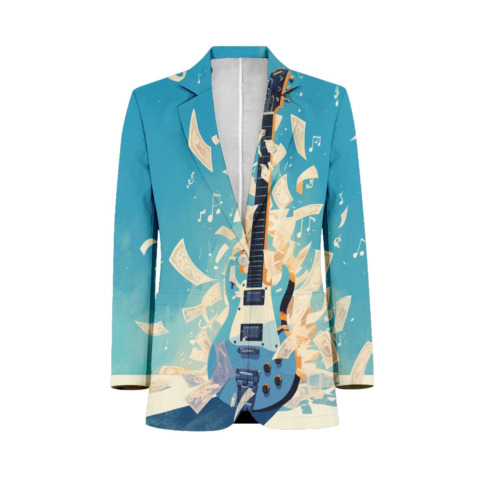Guitar Wings Melody Of Music Mens Suits Shawl Collar Slim Fit Suit Mens ...