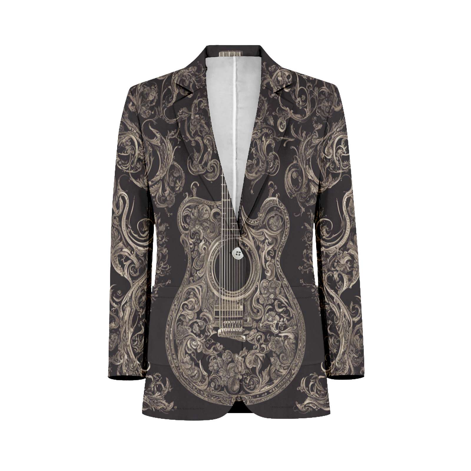 Guitar Wings Melody Of Music Mens Suits Shawl Collar Slim Fit Suit Mens ...