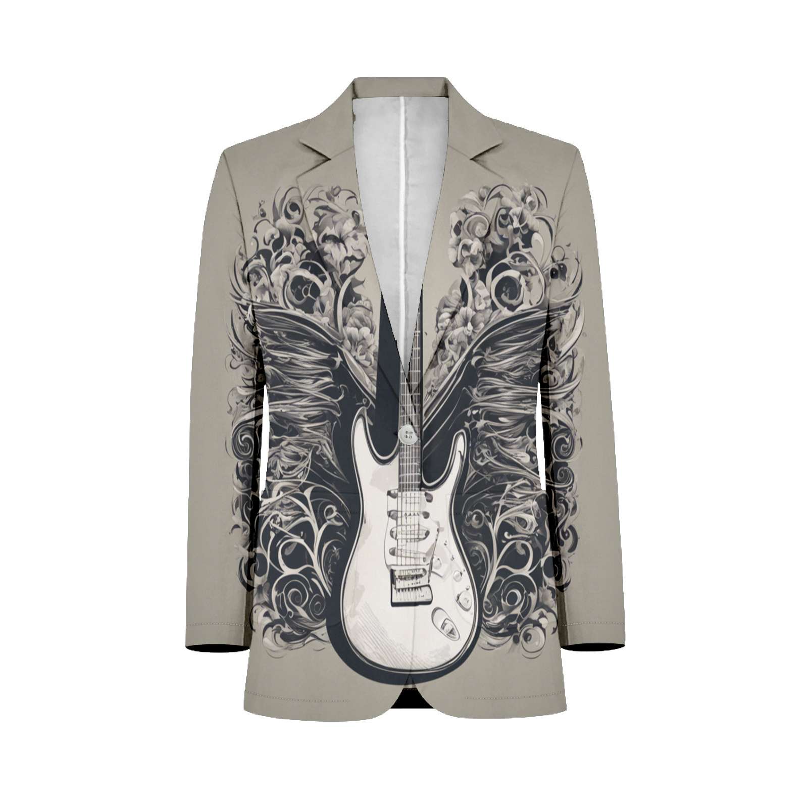 Guitar Wings Melody Of Music Mens Suits Shawl Collar Slim Fit Suit Mens ...