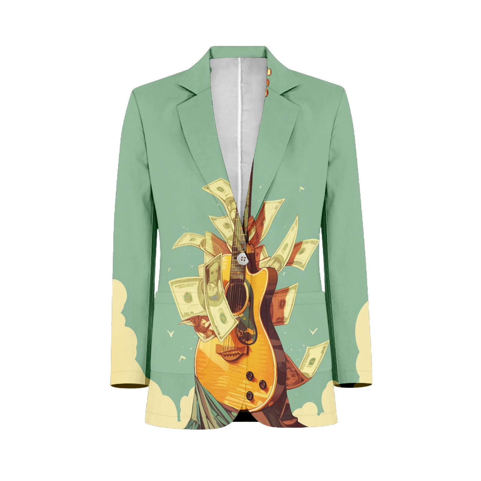 Guitar Wings Melody Of Music Mens Suits Shawl Collar Slim Fit Suit Mens ...