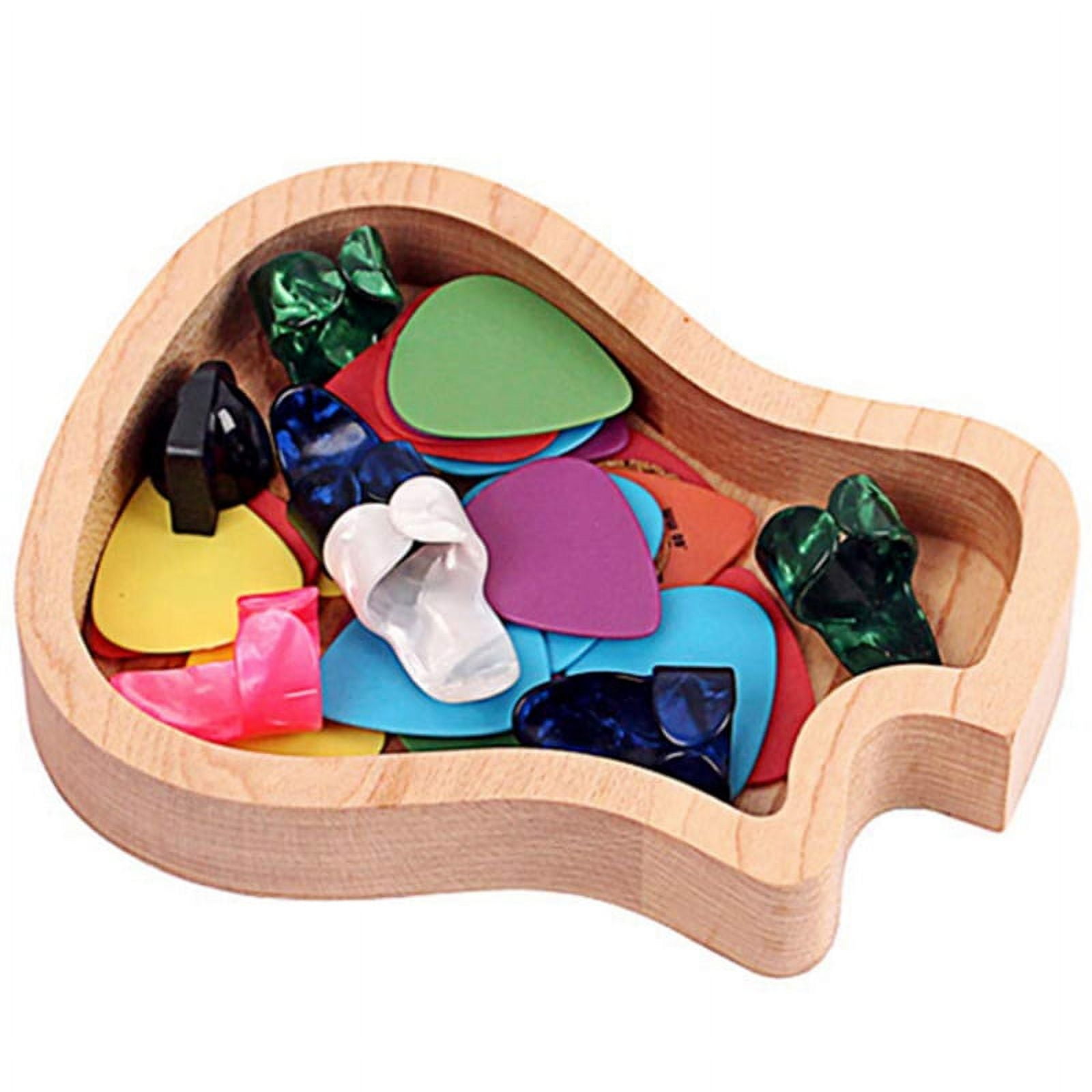Guitar Wood Picks Box Guitar Shaped Guitar Pick Storage Plectrum ...