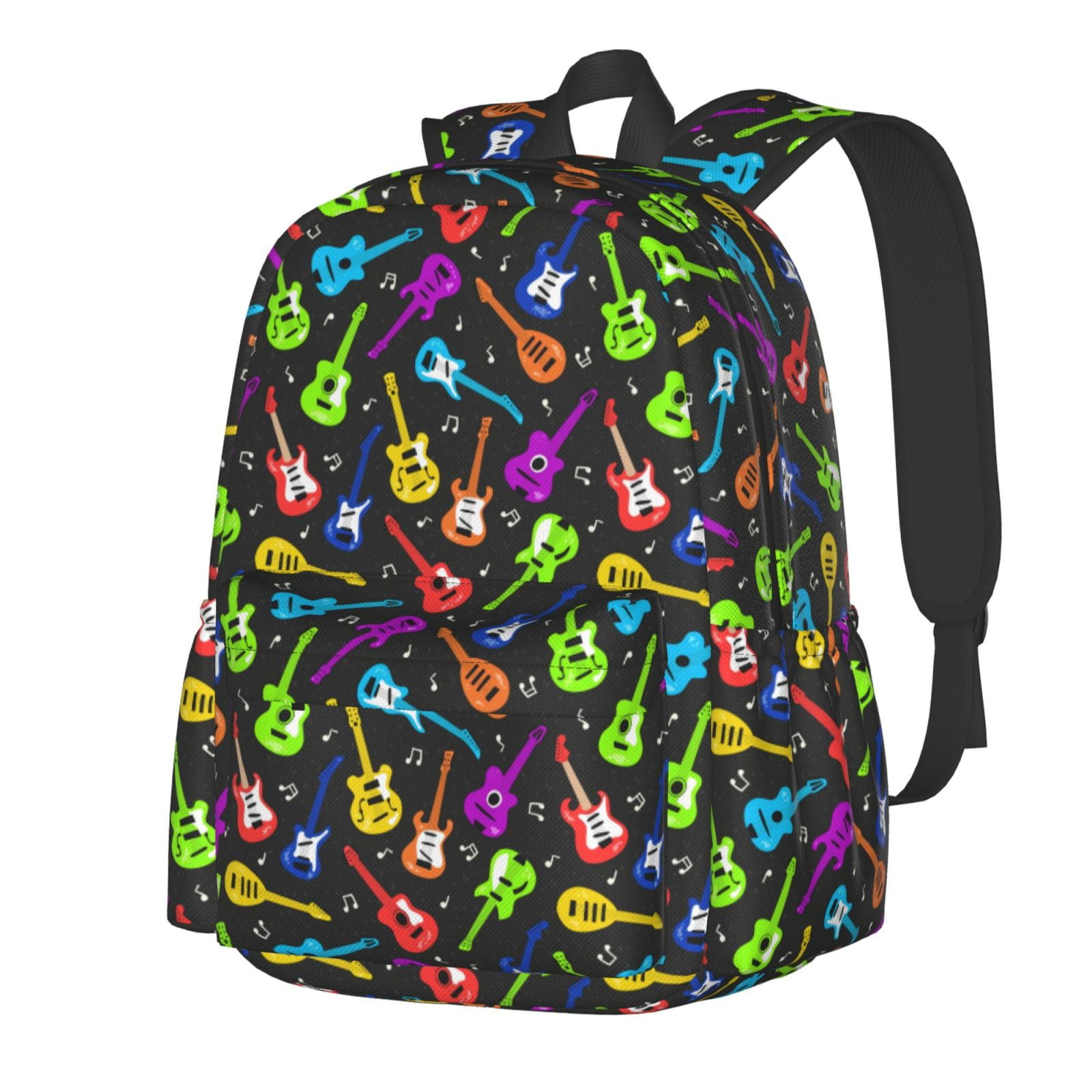 Guitar and Musical Notes Pattern Backpack for Men Women Laptop Backpack ...