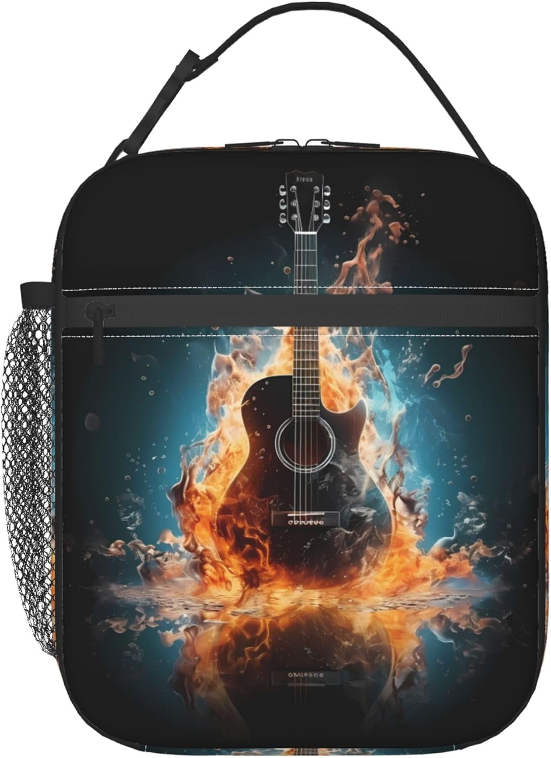 Guitar in Fire and Water Luncha Bag Music Lunch Box for Women Men ...