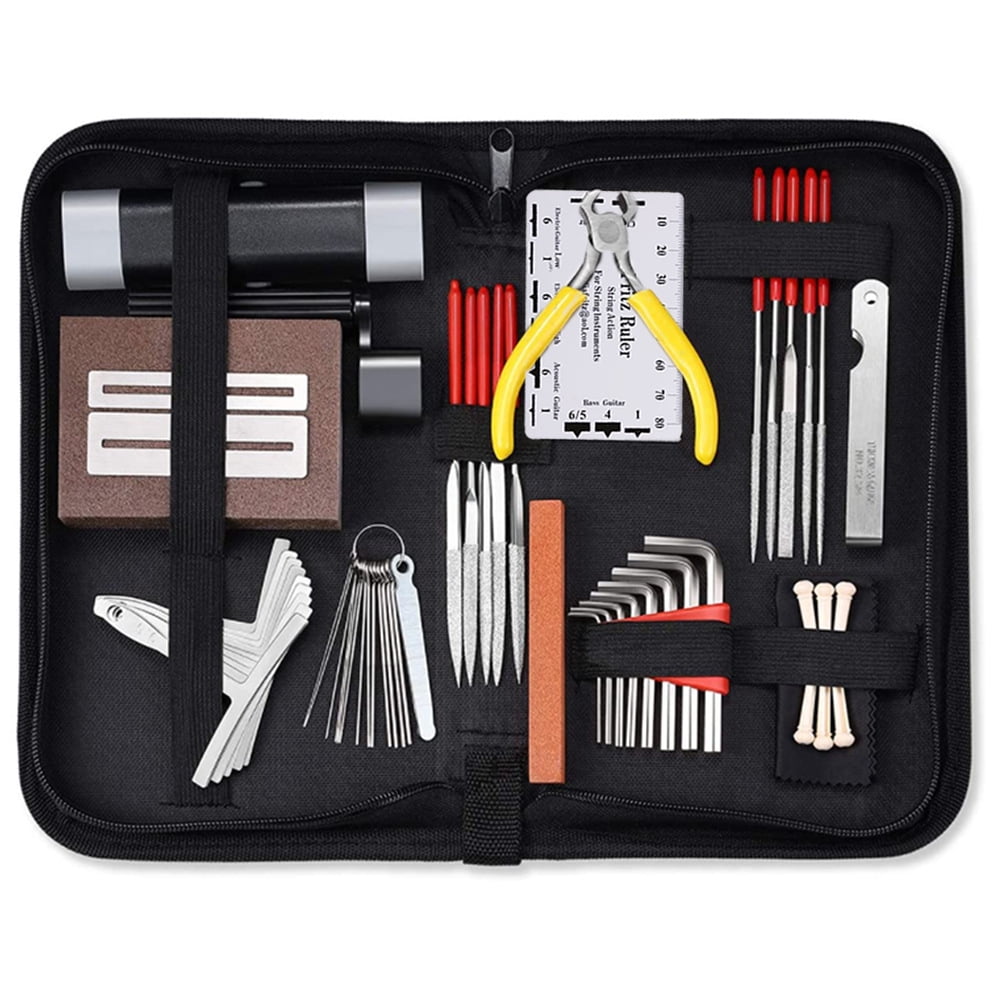 45 Pieces Guitar Maintenance Tools Kit with Pitch Measuring Ruler ...