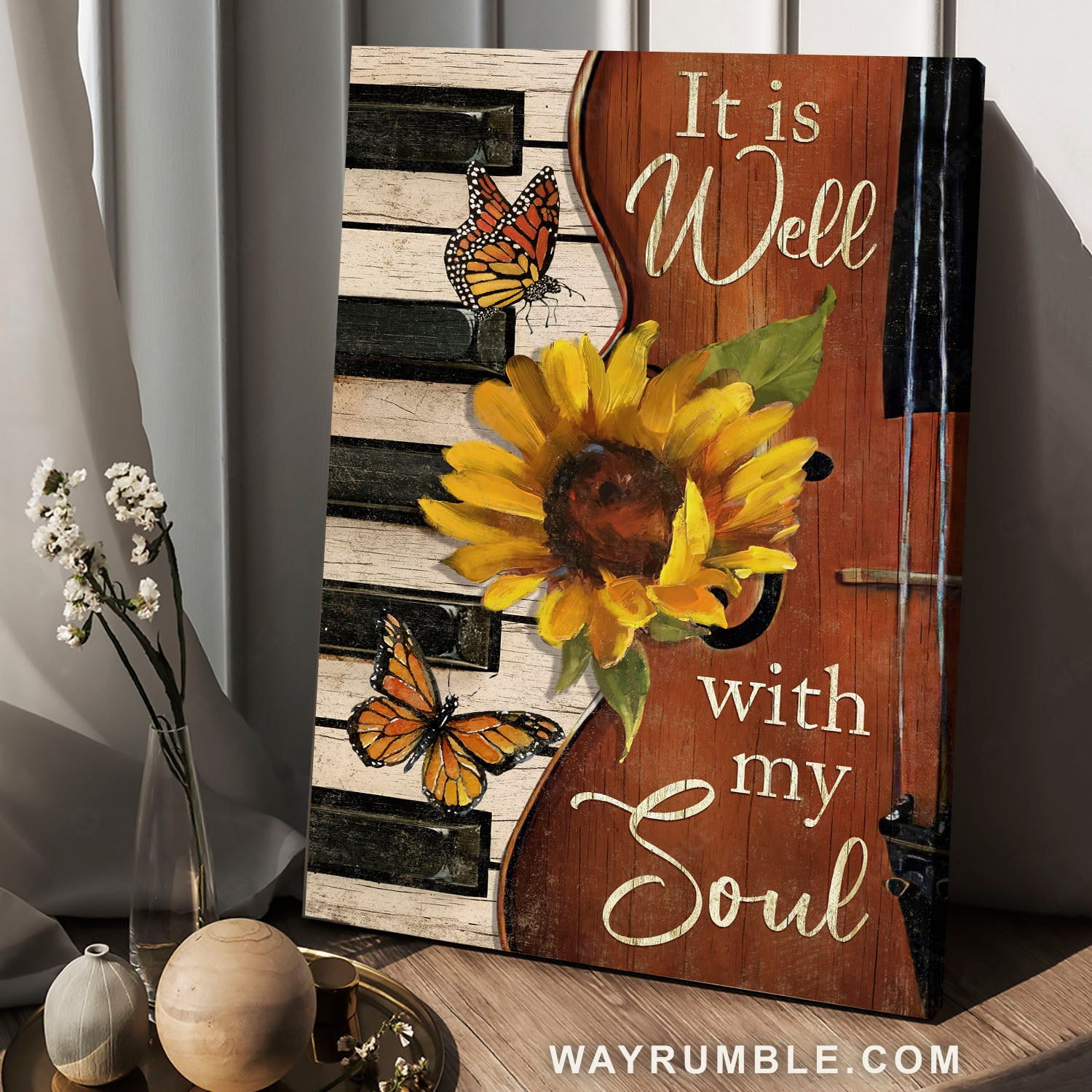 Guitar painting, Piano keys, Lovely sunflower, It is well with my soul ...