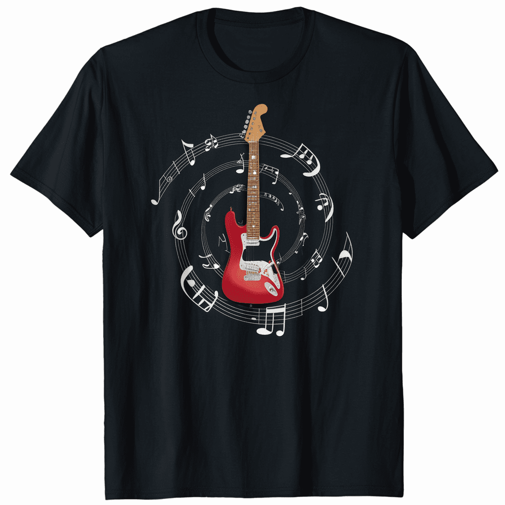 Guitarist Musician Vintage Retro Guitar Music Notes T-Shirt - Walmart.com