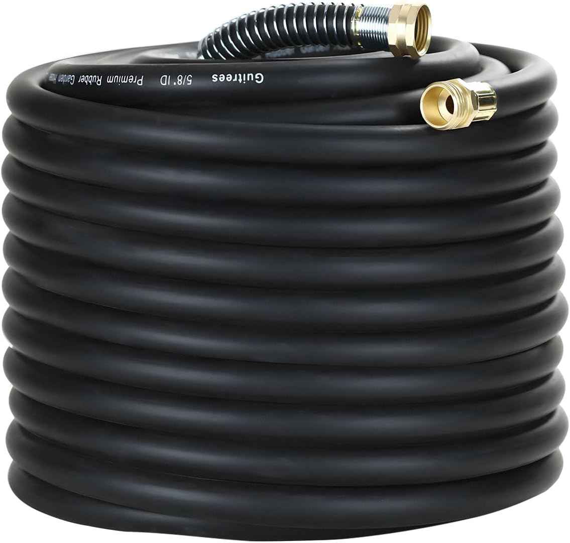 Guitrees 150FT 5/8 Heavy Duty Rubber Garden Hose - 200psi Working ...