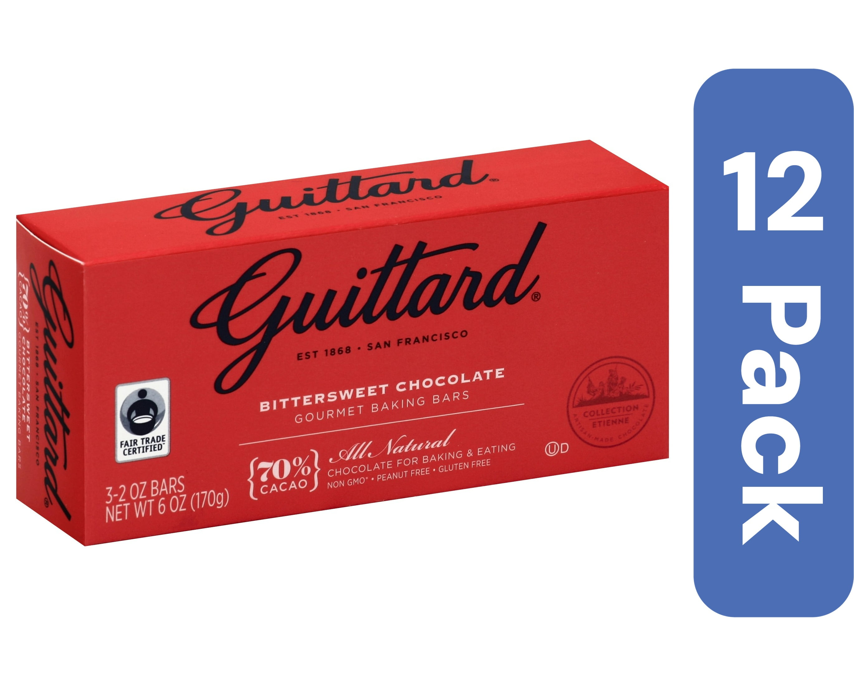 Guittard 70% Bittersweet Chocolate Bar 6 oz (Pack Of 12) - Walmart.com