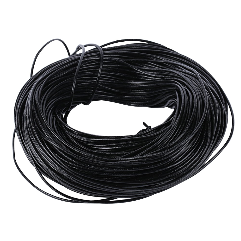 Guiyong 10 Yard 1.5mm Genuine Black Round Leather Cords For Bracelet ...