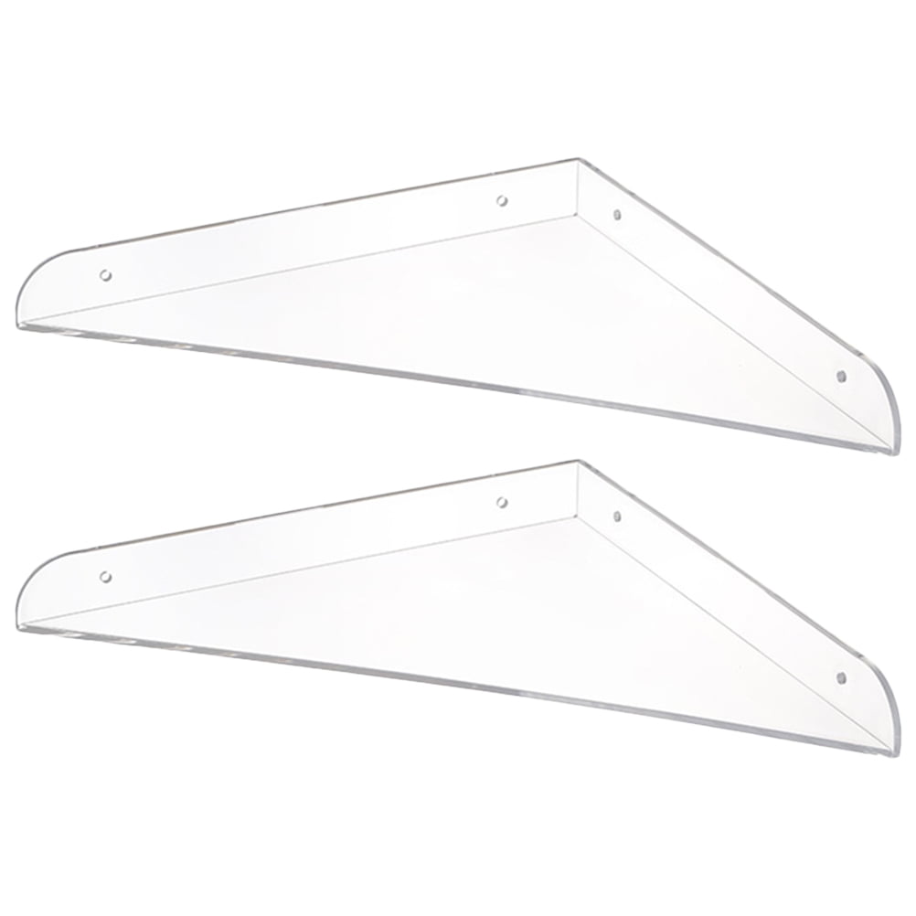 Guiyong 2pcs Acrylic Floating Shelves Bedroom Display Shelf Wall ...