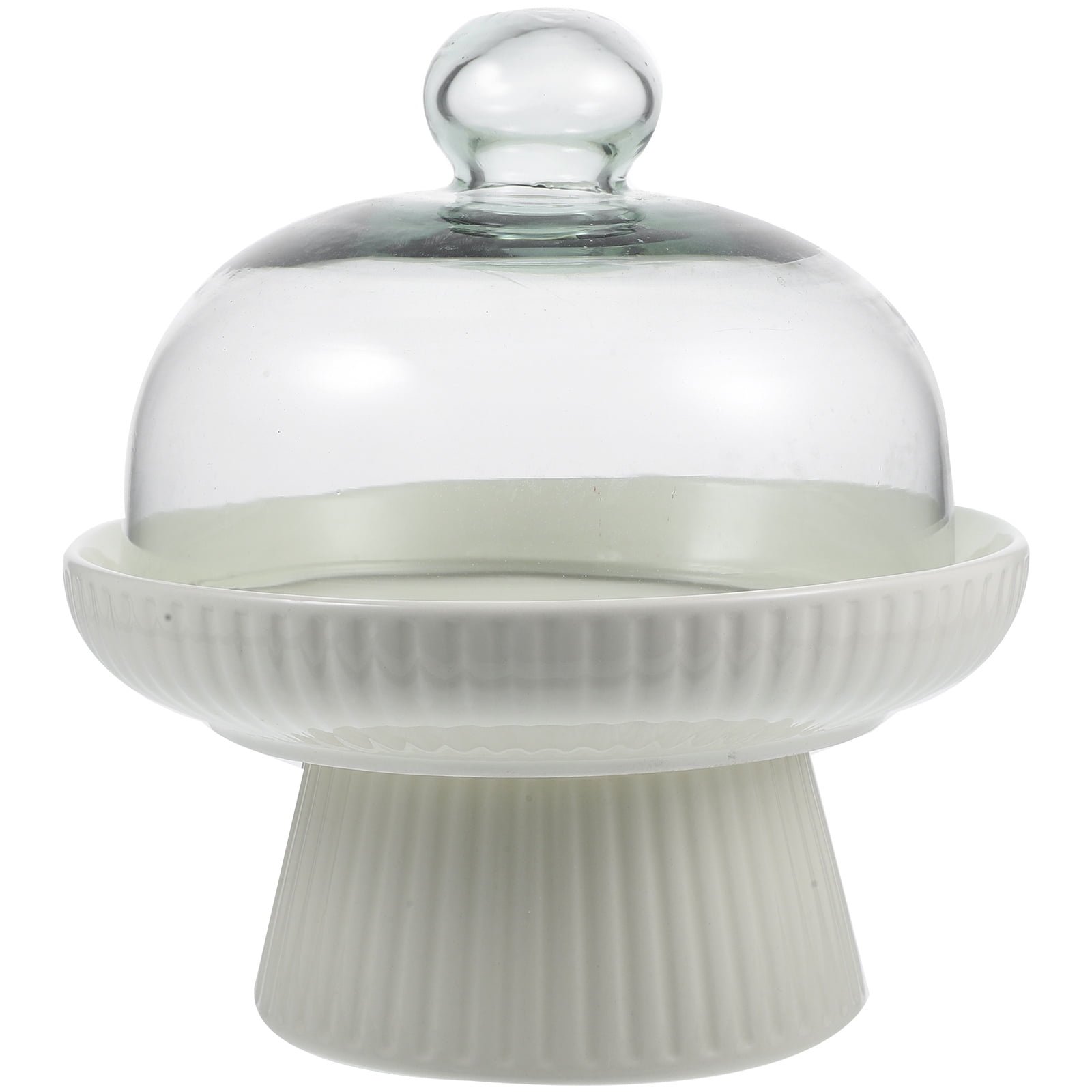 Guiyong Tall Cupcake Stand Striped Porcelain Fruit Serving Plate for ...